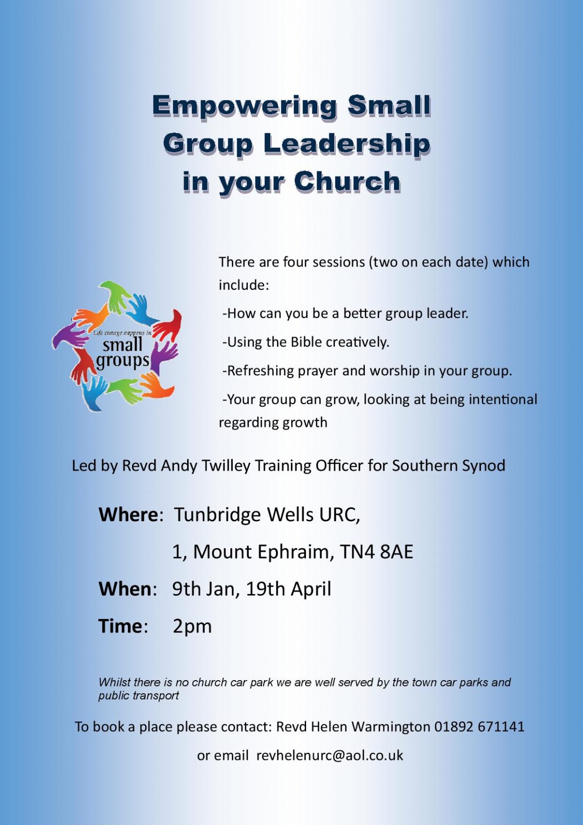 Empowering Small Group Leadership in your Church – 9th Jan/19th April ...