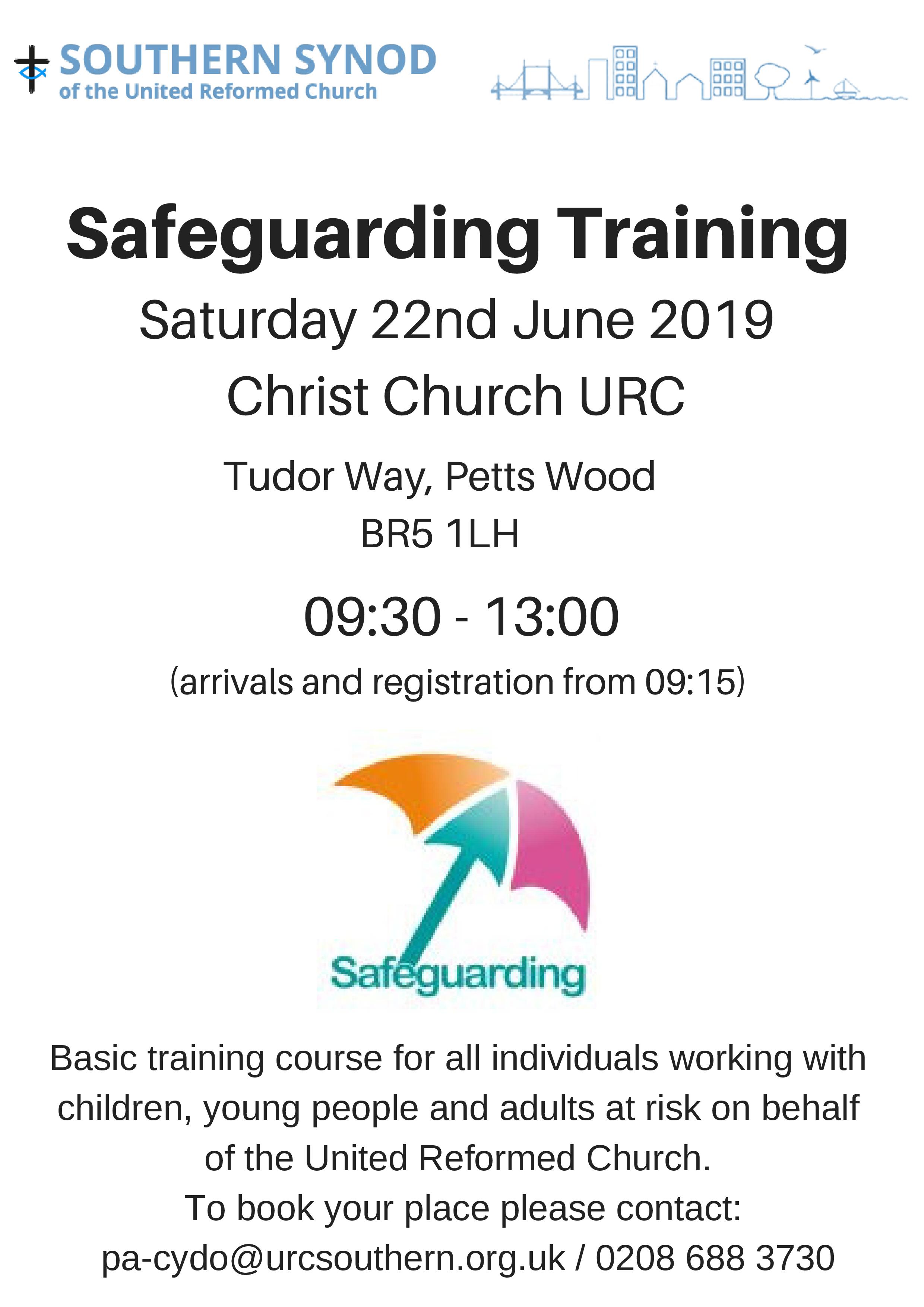 Safeguarding Training – Saturday 22nd June 2019 | Southern Synod of the ...
